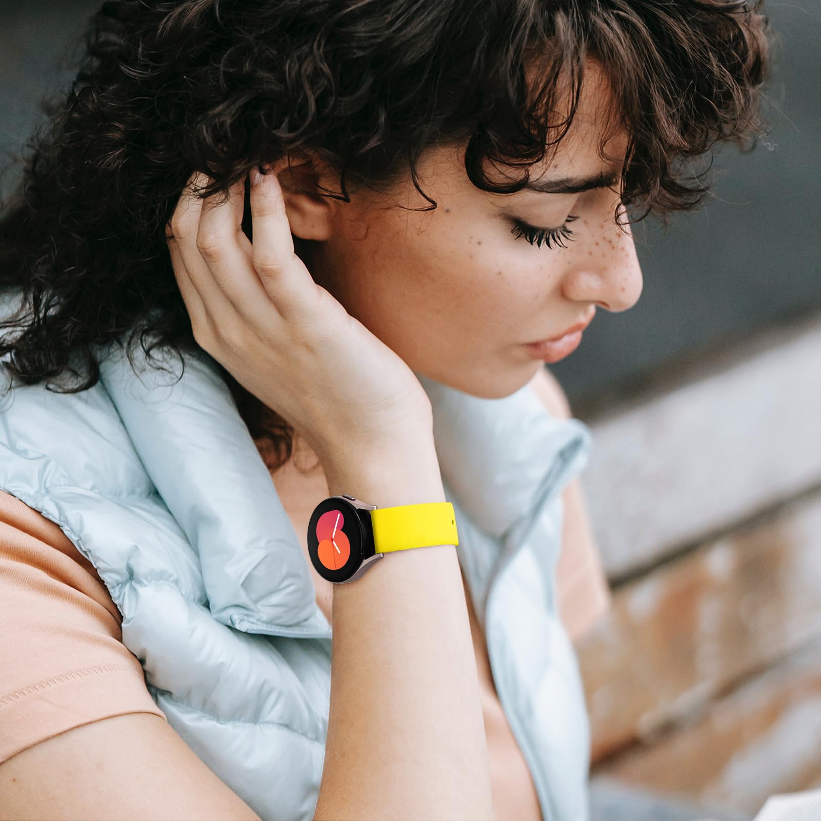 Sport Band for Samsung Galaxy Watch 7/6/5/4/FE Band 40mm 44mm/Galaxy Watch 6 Classic 47mm 43mm/4 Classic 46mm 42mm/Active 2/Watch 5 pro 45mm/3 41mm Women/Men,20mm Silicone Strap Correa Wristbands 4PCS