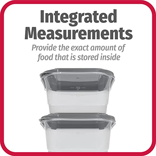 GoodCook EveryWare Set of 17 BPA-Free Plastic Food Storage Containers with Lids (34 Pieces Total), Clear/Grey