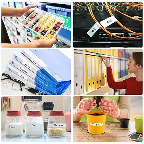 Auto-Cut Label Maker Machine with Tape PS-100E Rechargeable Handheld Labeler with Keyboard Multiple Templates for TZe 0.13-0.47 Inch Tapes Easy to Use for Home Office Industrial Labeling Organization