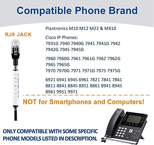 Arama Cisco Phone Headset with Noise Canceling Microphone Mute Switch Telephone Headset Compatible with Cisco IP Phones: 6941, 7841, 7861, 7941, 7942, 7945, 7960, 7961, 7962, 7965, 8811, 8841, 8845