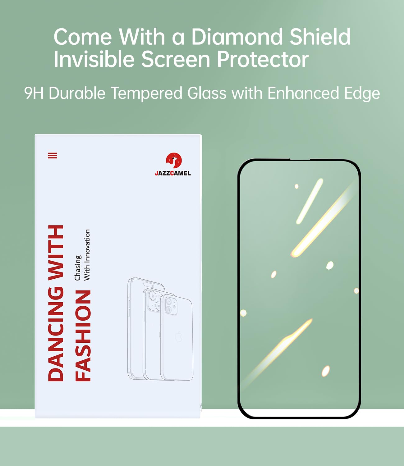 JAZZCAMEL for iPhone 13 Pro Max Case with One-Piece Lens Protection [Perfect Match for MagSafe] [with Top Class Screen Protector x1] Slim Luxury for Women Girls Men 6.7inch - Green