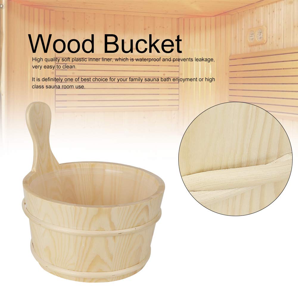EVTSCAN Natural Sauna Wooden Barrel, Wooden Lined Hot Tub Barrel, Professional Sauna Spa Accessories, Bathroom Accessory Supplies