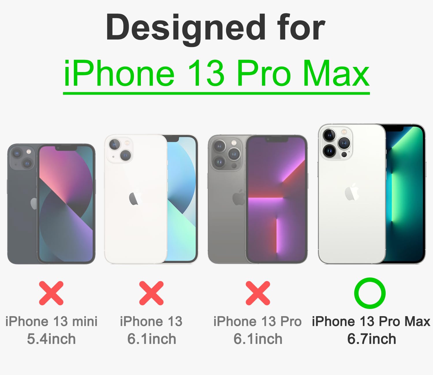 Karrint Compatible with iPhone 13 Pro Max Case with Card Holder Shockproof Scratch-Resistant Full Camera Protective Wallet Case for iPhone 13 Pro Max for Women Men Black