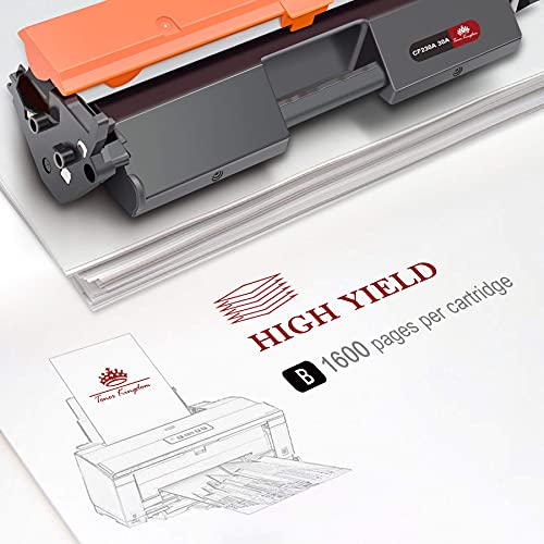 Toner Kingdom Compatible Toner Cartridge Replacement for HP 30A CF230A 30X CF230X for Pro MFP M227fdw M203dw M227fdn M227sdn M227 M203dn M203d M203 Printer (Black, 2 Packs)