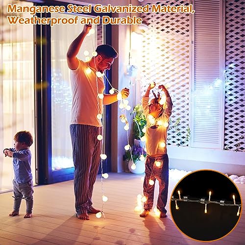 60PCS Metal Christmas Light Gutter Hooks Xmas Lights Hanging Clips Outdoor Seasonal Lighting Hooks Galvanized Holiday Light Clips Gutter Light Hangers Roof Hooks for Outdoor String Patio Lights