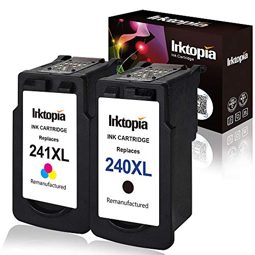 Inktopia Remanufactured Ink Cartridges for Canon PG-240XL CL-241XL 240 XL 241 XL (1 Black 1 Tri-Color) for Canon PIXMA MG3620 TS5120 MG3520 MG3600 MG3220 MX472 MX522 MX532 MX432 MX512 Printer