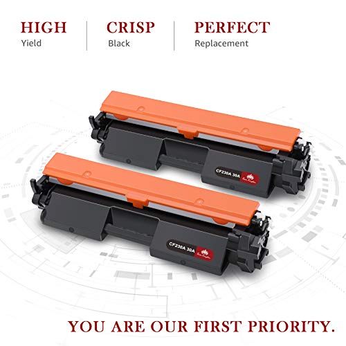 Toner Kingdom Compatible Toner Cartridge Replacement for HP 30A CF230A 30X CF230X for Pro MFP M227fdw M203dw M227fdn M227sdn M227 M203dn M203d M203 Printer (Black, 2 Packs)