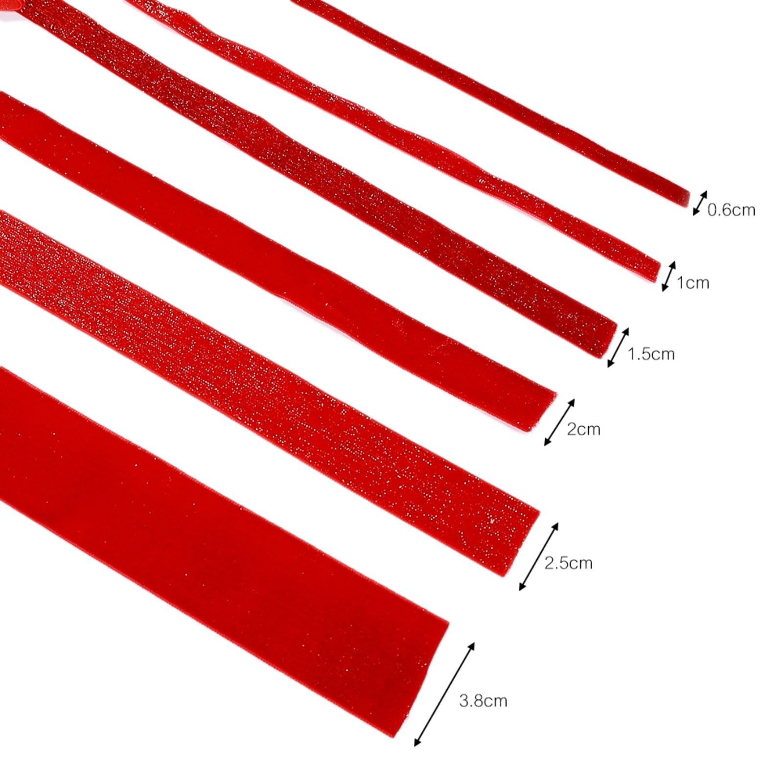 Christmas Ribbon Red Velvet 10 Yards Gold Wire Artificial Glitter Ribbons for Gift Wrapping DIY Hair Bowknot