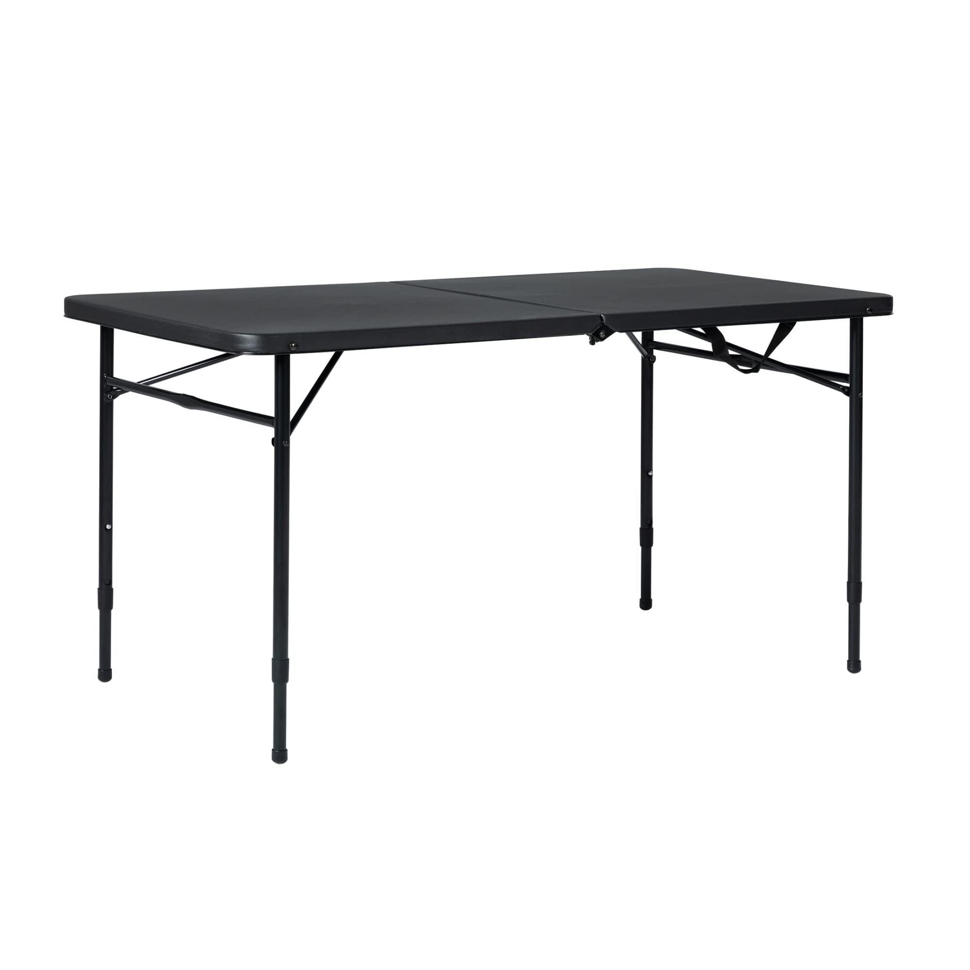 DOrame 4' Fold-in-Half Adjustable Table, Rich Black