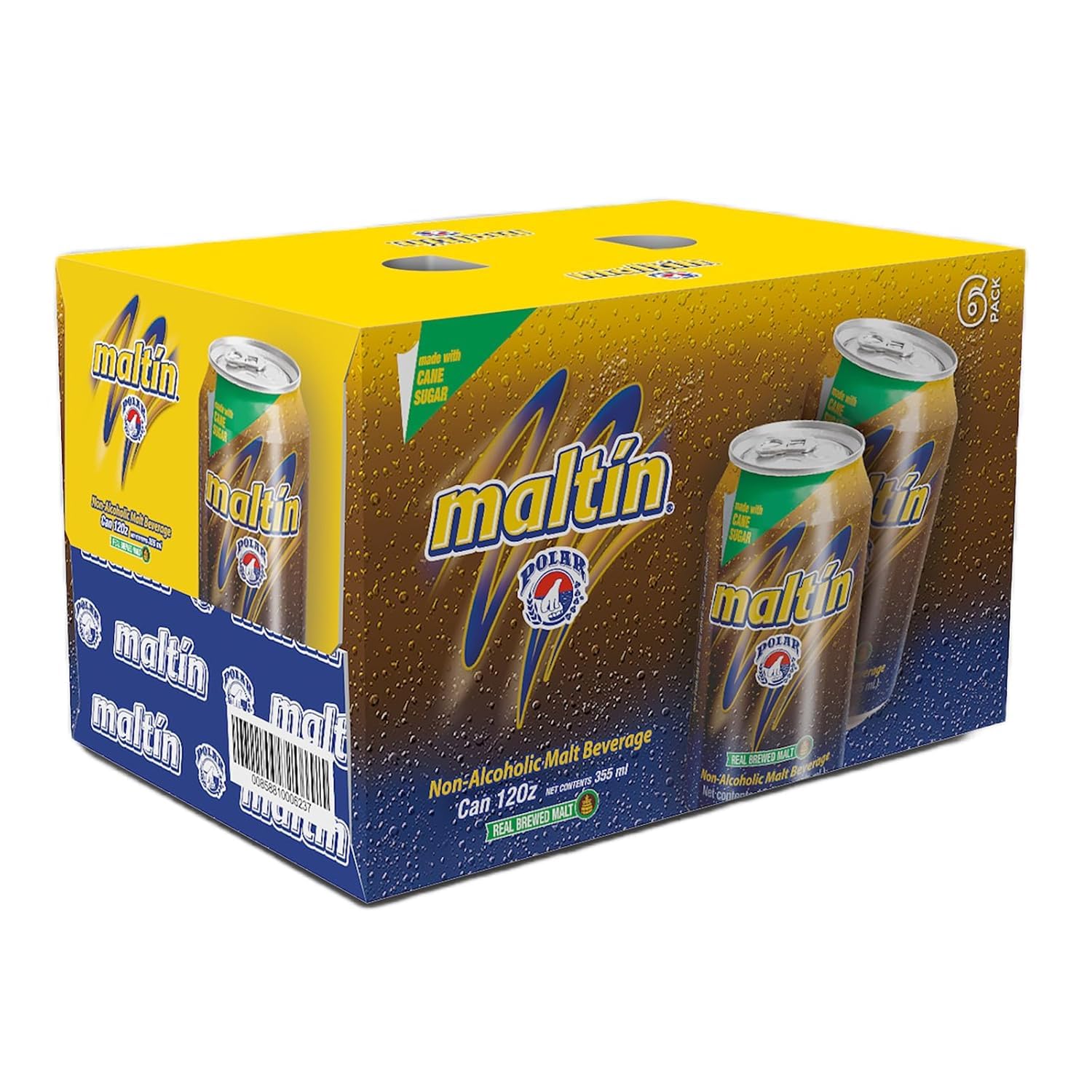 Maltin Polar Non-Alcoholic Malt Beverage โ Natural Cane Sugar Drink (6-Pack)