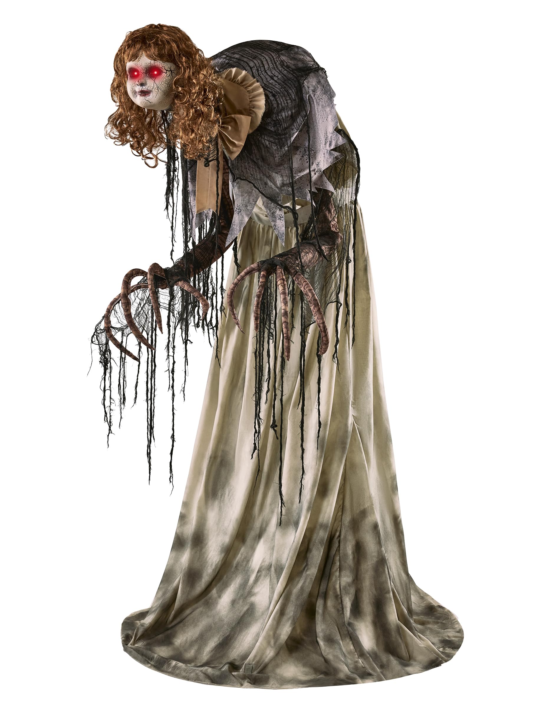 Spirit Halloween 7 Ft Darling Dolly Animatronic | Animated Decoration | Lurching Forward Motion | Blue Light Up LED Eyes | Plays Sounds