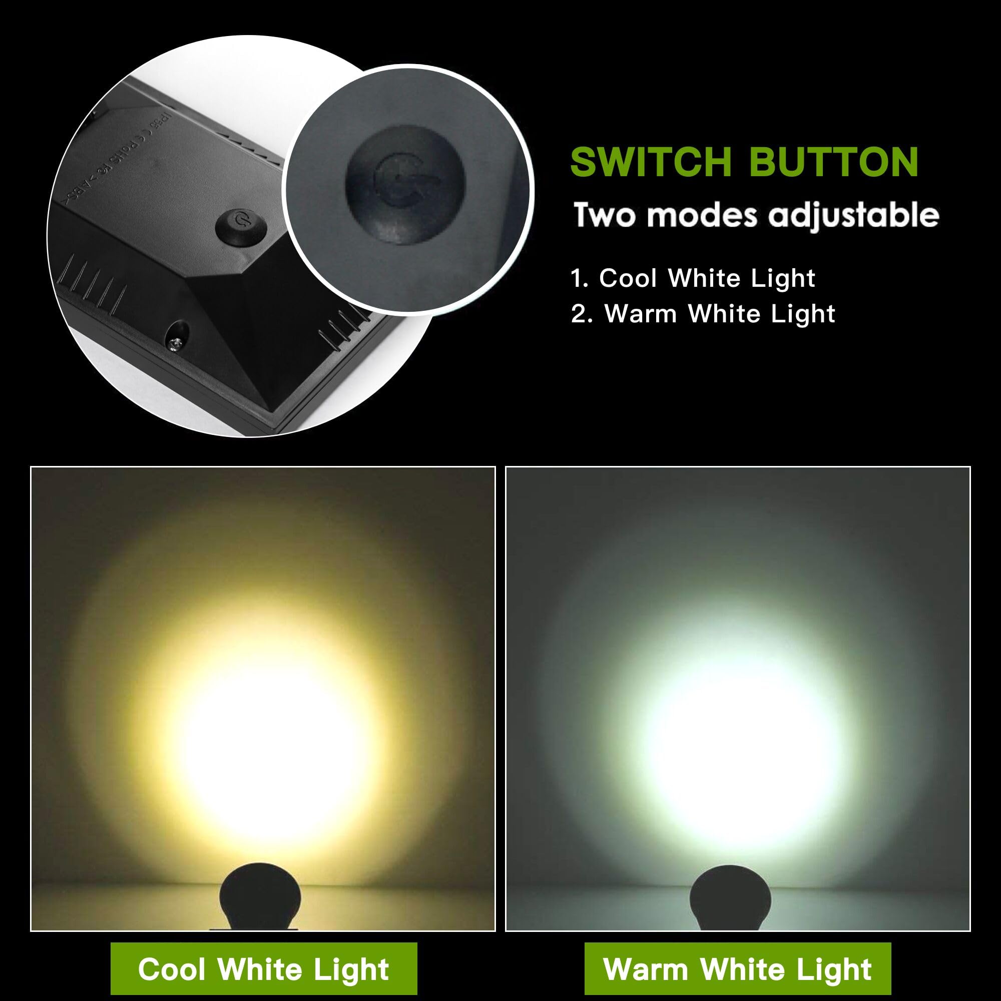 MEIHONG Solar Spot Lights Outdoor, Solar Lights Outdoor, Solar Landscape Lights wih Dusk to Dawn Sensor, Solar Tree Lights, 2 Modes 3000K/6000K