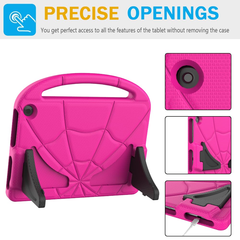 All-New Tablet Kids Case for 2021 Tablets 10in - Patamiyar Light Weight Shock Proof 10" Kids Friendly Case with Screen Protector Handle Stand Imcompatible with 10inch Samsung iPad Tablets -Rose