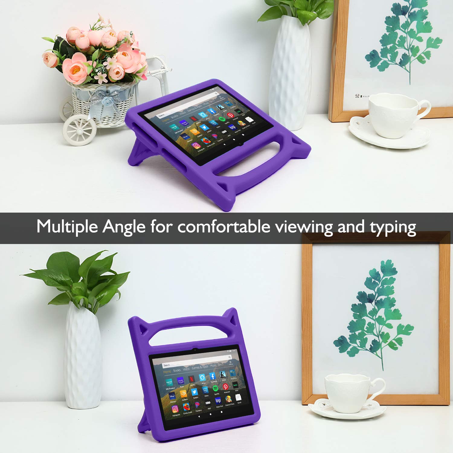 2022 8 in Android Tablet Cases 2020/2022, Ubearkk Lightweight Shockproof Anti-Slip Cover with Foldable Stand for 8β Display Tablet (ONLY fit for 12th/10th Gen, 2022/2020 Release)