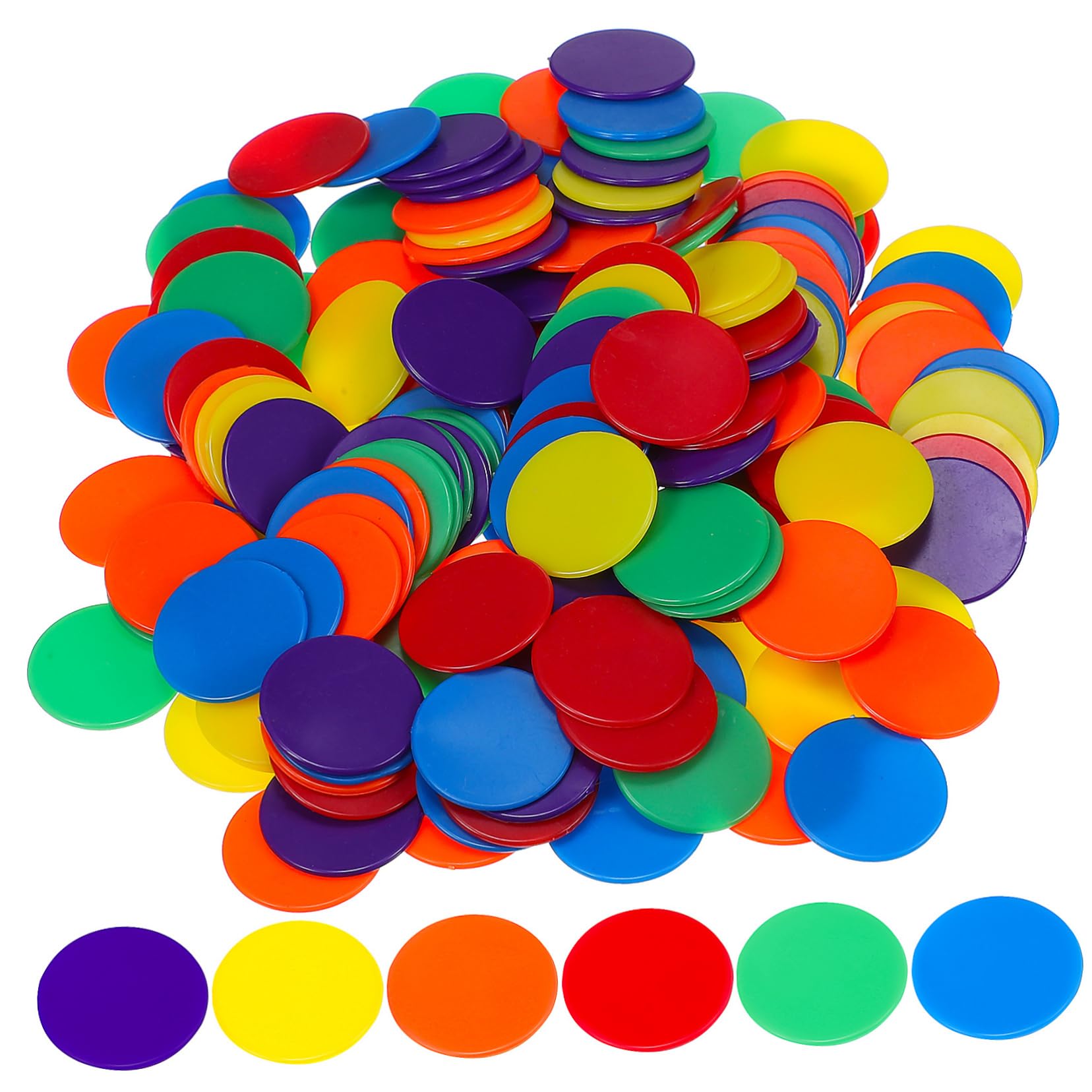 TOYANDONA Wide-application Counting Chips Bingo Chips Poker Chips Set 180pcs Acrylic Discs Math Learning Toys Party Favors