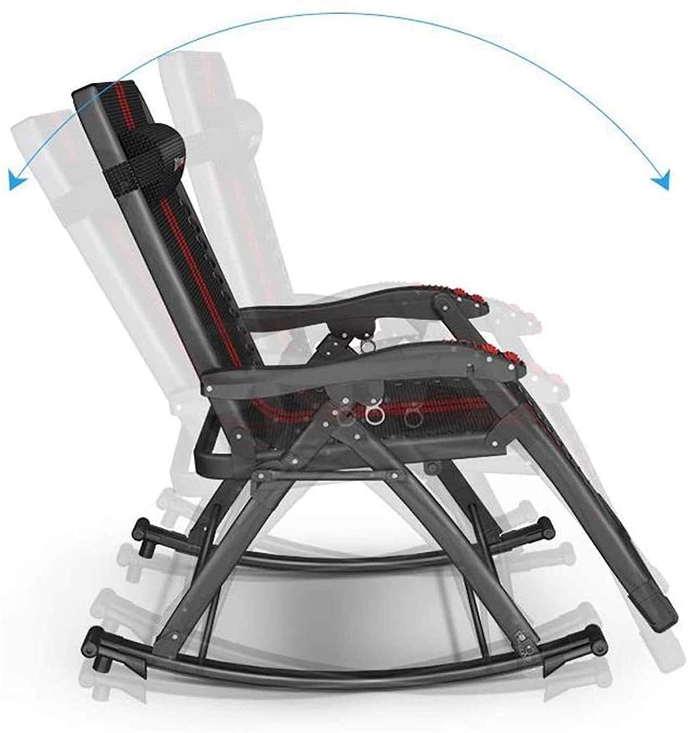 Lightweight Sun Lounger, OutdoorZeroGravity Garden Rocking Chair Folding Recliner Adjustable Sun Lounger Rocker Seat