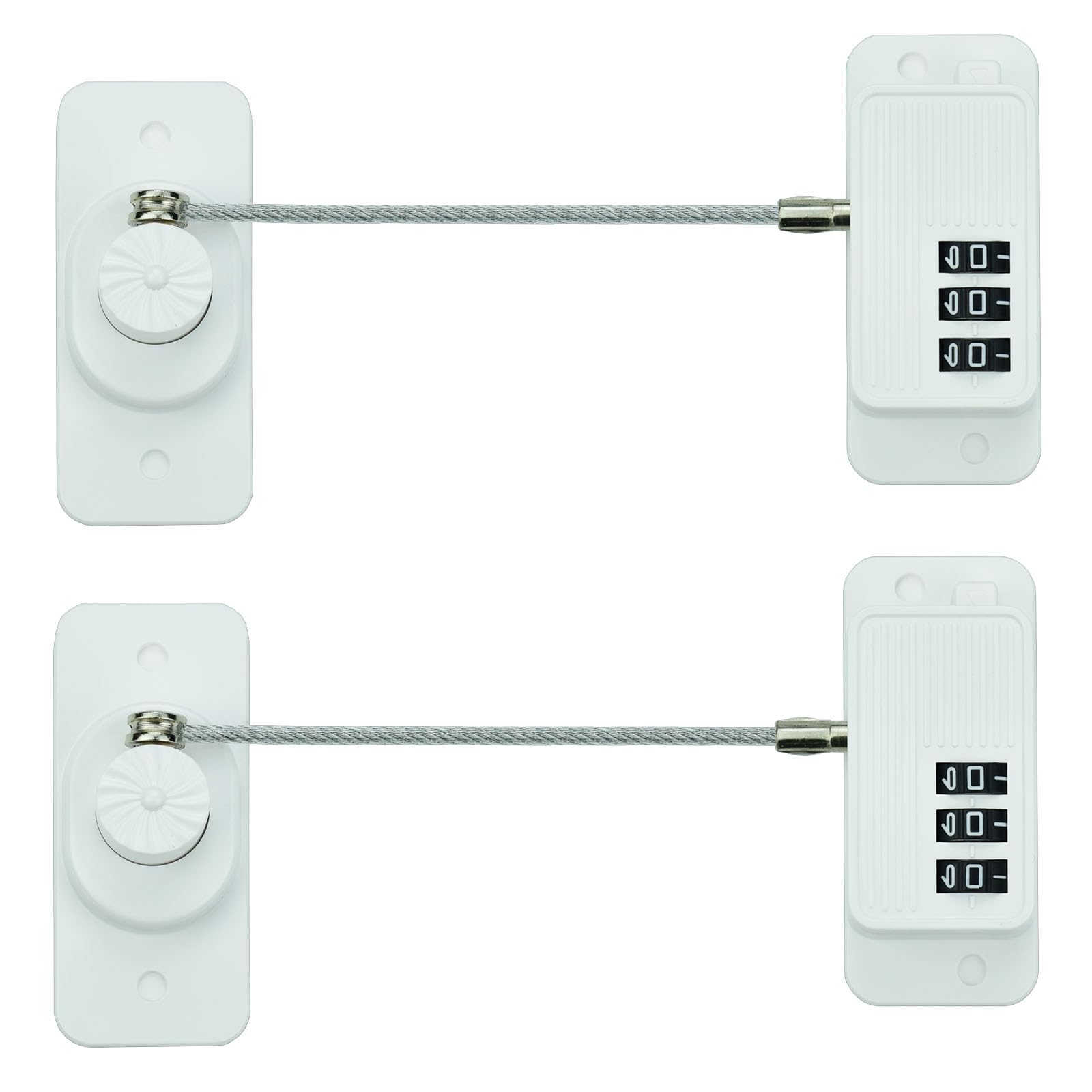 ArbaroClara Fridge Door Lock Child Safety, Heavy Duty Kidsproof Coded Locker Combination Without Keys, Baby Proof Refrigerator Latch for Freezer Cabinet, 2Pack White