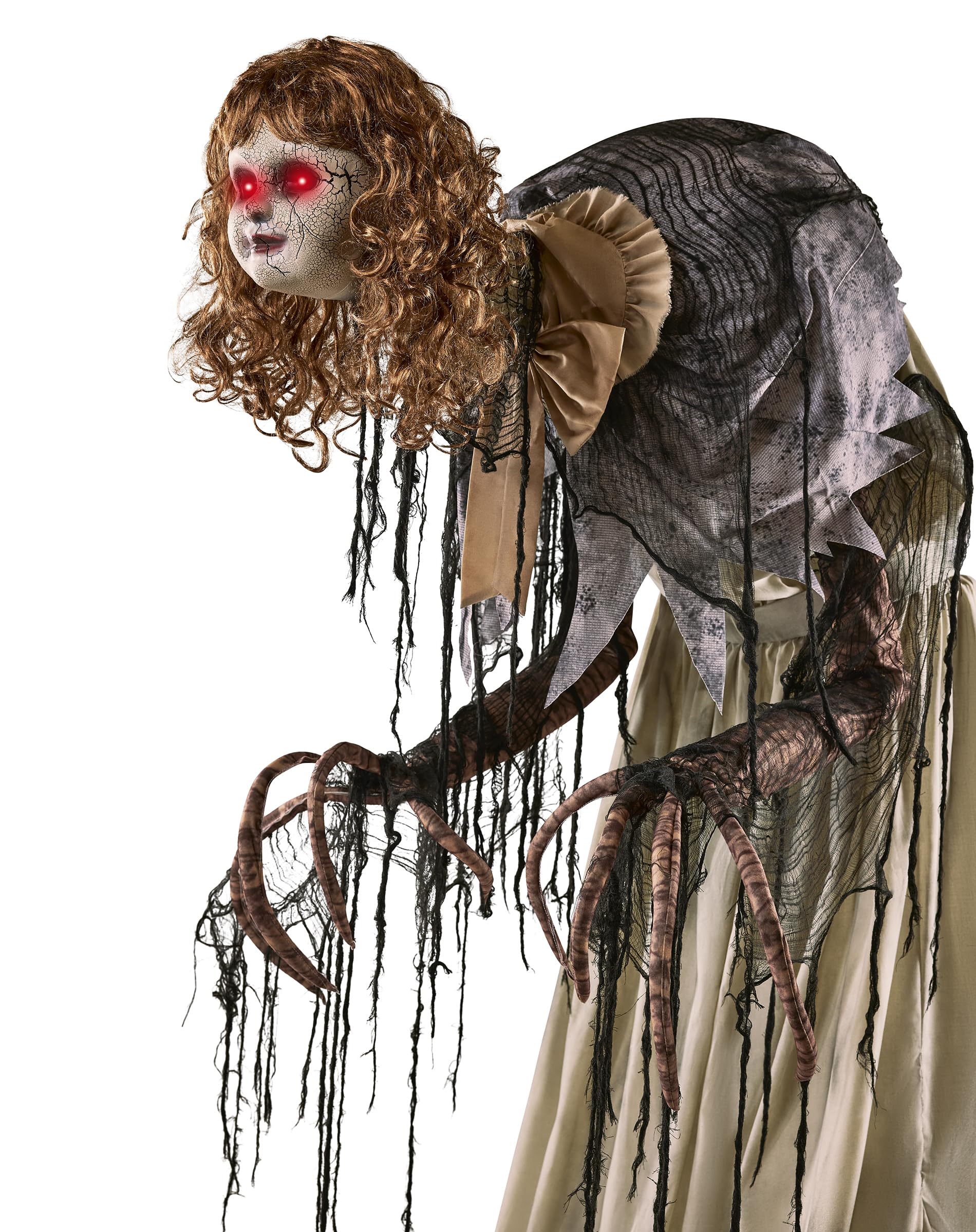 Spirit Halloween 7 Ft Darling Dolly Animatronic | Animated Decoration | Lurching Forward Motion | Blue Light Up LED Eyes | Plays Sounds