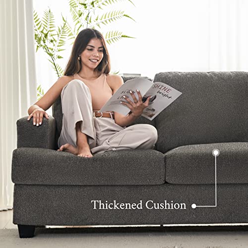 VanAcc Sofa, Comfy Sofa Couch with Extra Deep Seats, Modern Sofa Couch- Loveseat, Couch for Living Room Apartment Lounge, Grey Chenille