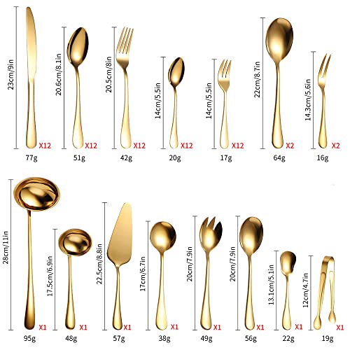 72-Piece Silverware Set with Steak Knives,18/10 Stainless Steel Gold Flatware with Organizer Box Cutlery Set For Home Kitchen Restaurant Hotel,Utensils Set, Dishwasher Safe