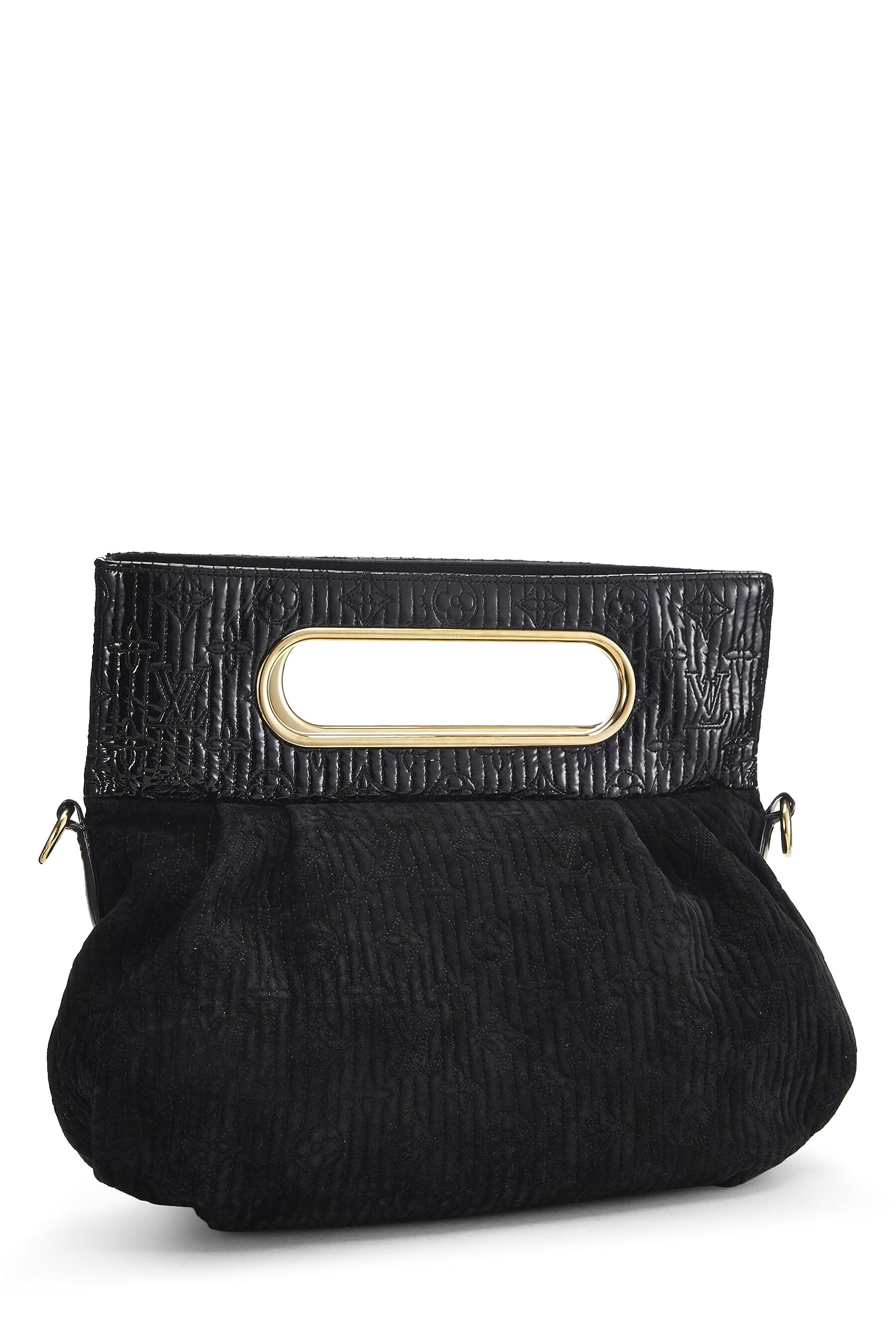 Louis Vuitton, Pre-Loved Black Monogram Suede Motard Before Dark Bag, Black