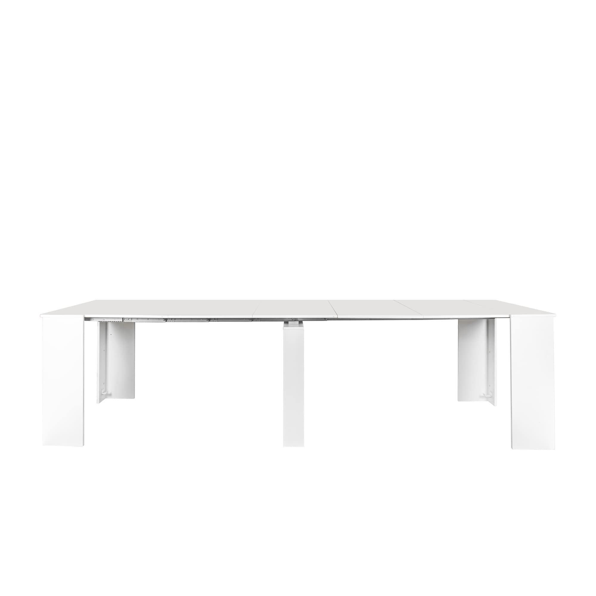 HomVent Expandable Dining Table for 6-12 Person, White Extendable Dining Room Table Wooden Kitchen Table Large Expandable Console Table Extendable from 20" to 118" Dining Table for Small Space