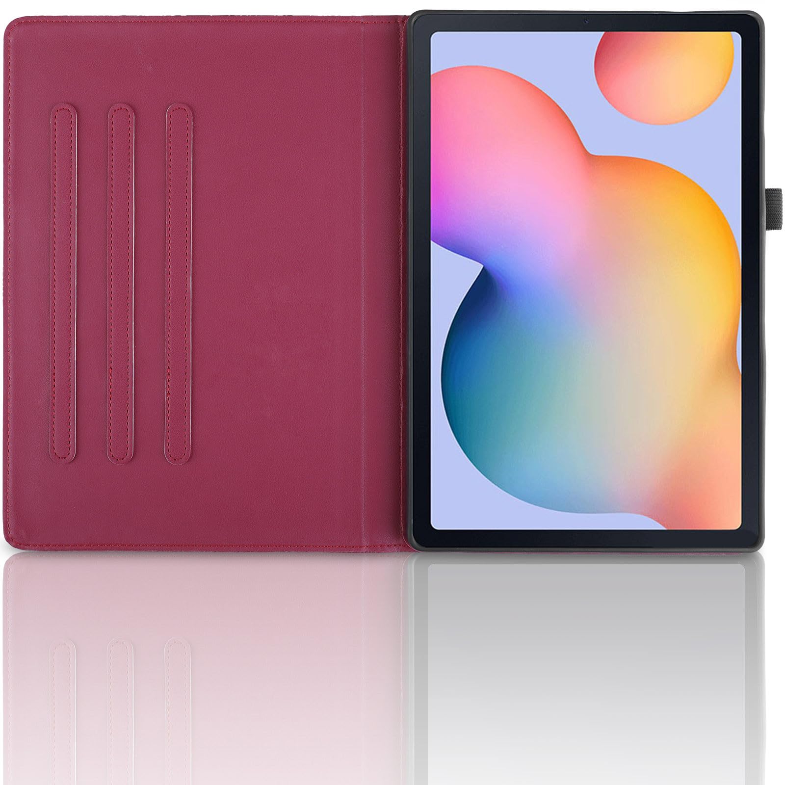 SLLMYYX 360 Degree Rotating Tablet Case Compatible with Samsung Galaxy Tab S6 Lite 10.4 SM-P610 2020 Release, Life Tree Slim Folio Stand Cover (Red)