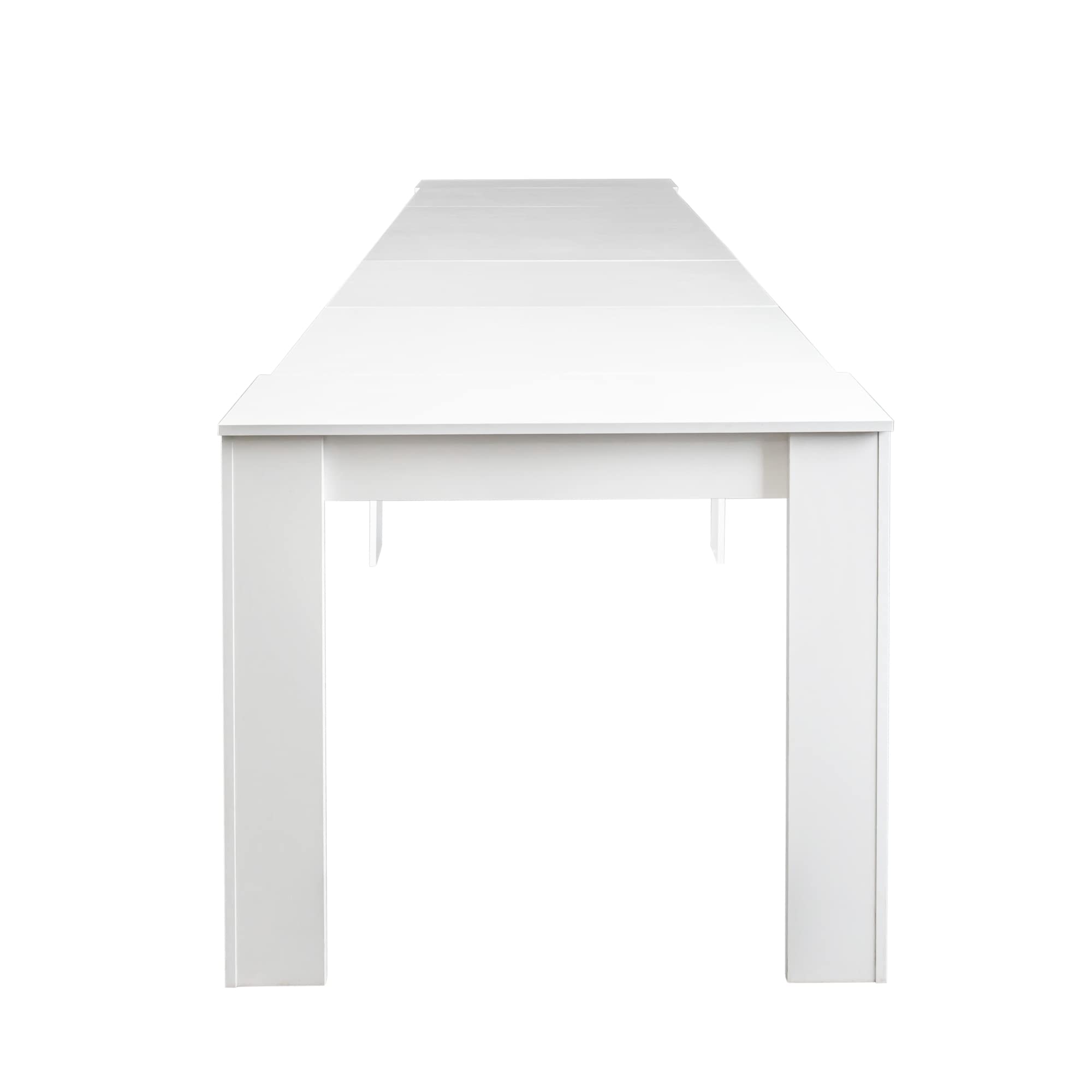 HomVent Expandable Dining Table for 6-12 Person, White Extendable Dining Room Table Wooden Kitchen Table Large Expandable Console Table Extendable from 20" to 118" Dining Table for Small Space