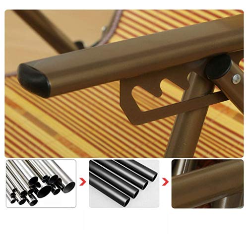 SikrEa Balcony Recliner, Bamboo Weaving Balcony Office Recliner Reclining Sun Lounger Outdoor Garden Patio Gravity Chair Lazy Folding Chair
