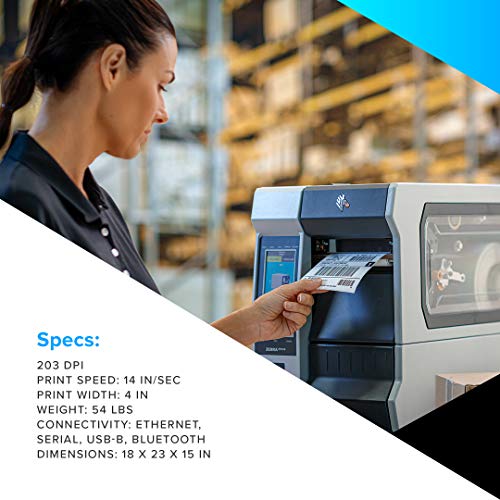 ZEBRA ZT411 Thermal Transfer Industrial Printer 203 dpi Print Width 4 in Serial USB Ethernet Bluetooth Peeler with Full Rewind ZT41142-T410000Z