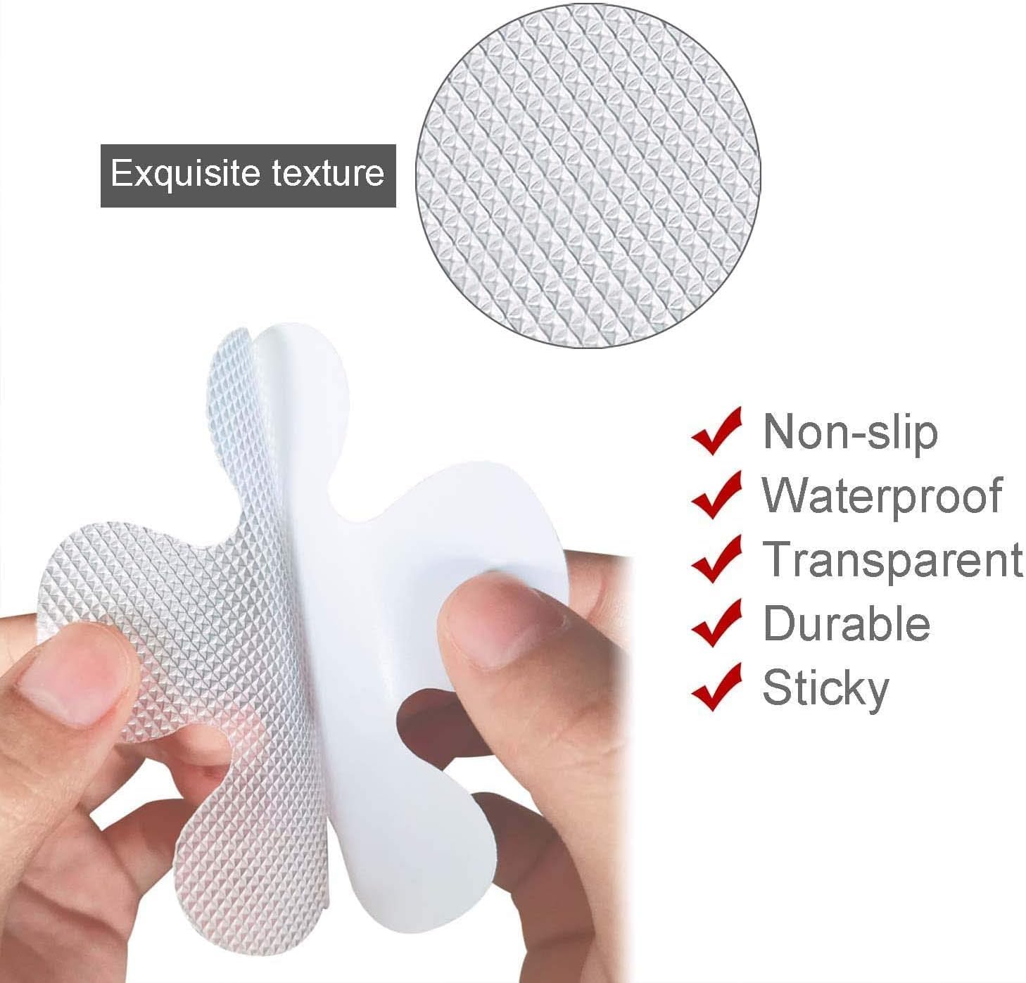20 Pcs Bathtub Stickers,Non-Slip Flower Shape Safety Shower Treads Self Adhesive Shower Stickers with Scraper for Tubs Bath