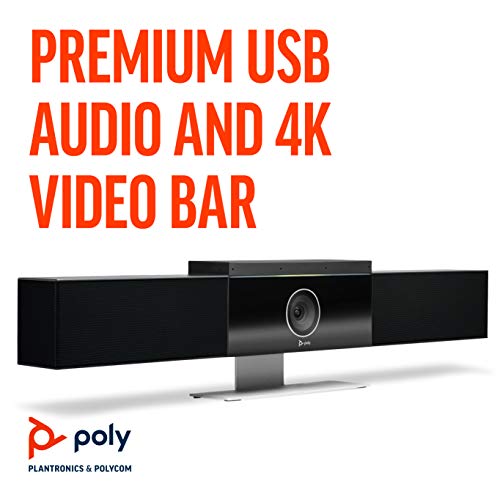 Poly Studio - 4K USB Video Conference System (Polycom) - Camera, Microphone, and Speaker Bar for Small & Medium Conference Rooms - Presenter Tracking, NoiseBlock AI, Autoframing - Teams/Zoom Certified