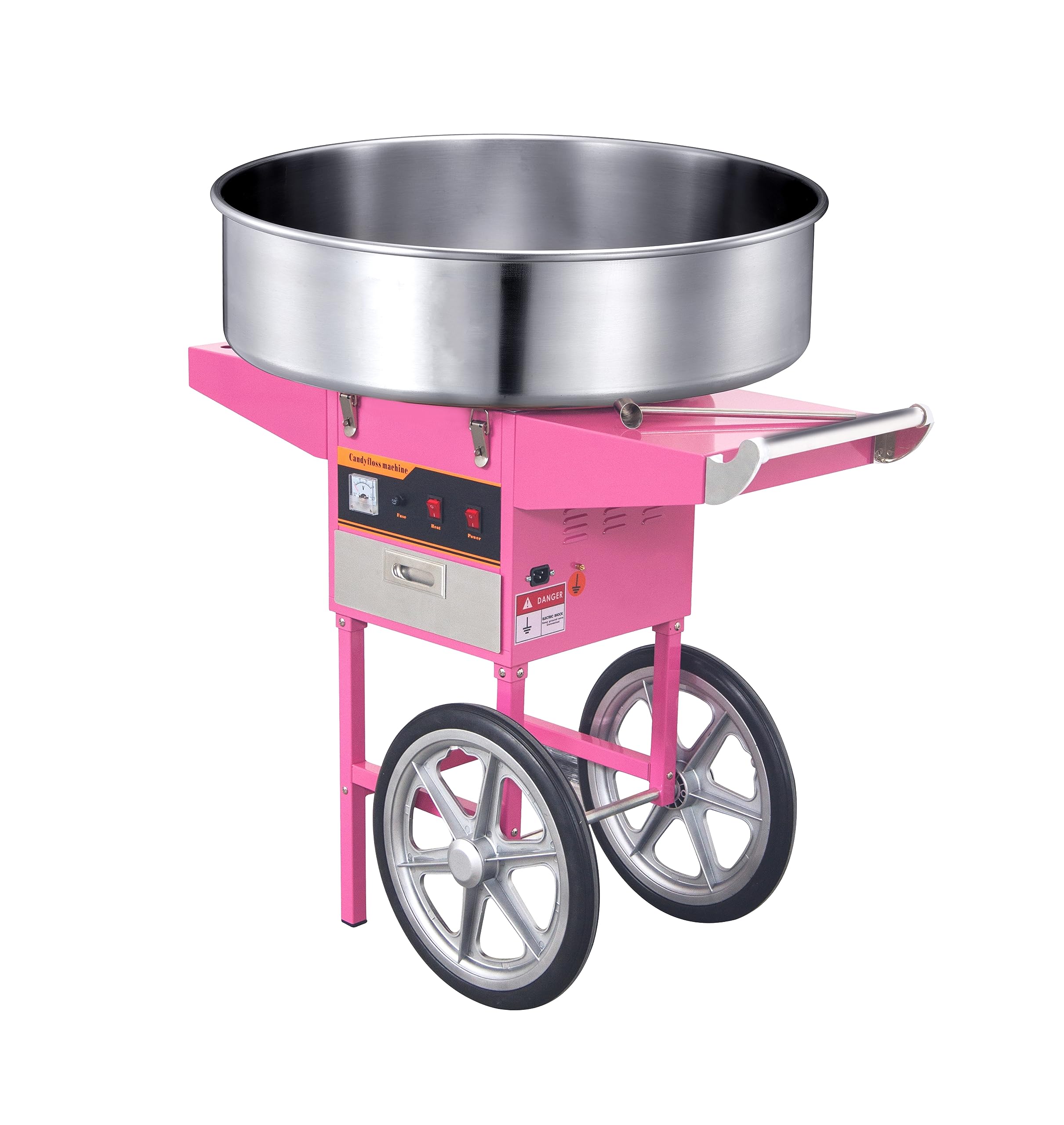 Wixkix Commercial Portable Cotton Candy Machine with Cart, Candy Floss Maker Marshmallow Machine for Family, Party, Various Parties, 1080W
