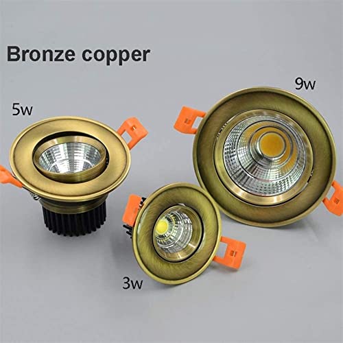 UANGLI Downlight Living Room Embedded with Antique Bronze Spotlights, Living Room Background Wall Antique Spotlights LED (Color : 6000k, Size : 15W)