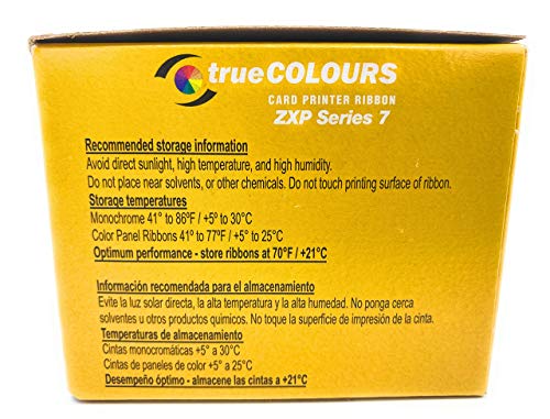 ZEBRA Technologies 800077-740 True Colors IX Series Color Ribbon for ZXP Series, 7 Compatible, Ymcko, 250 Labels per Roll