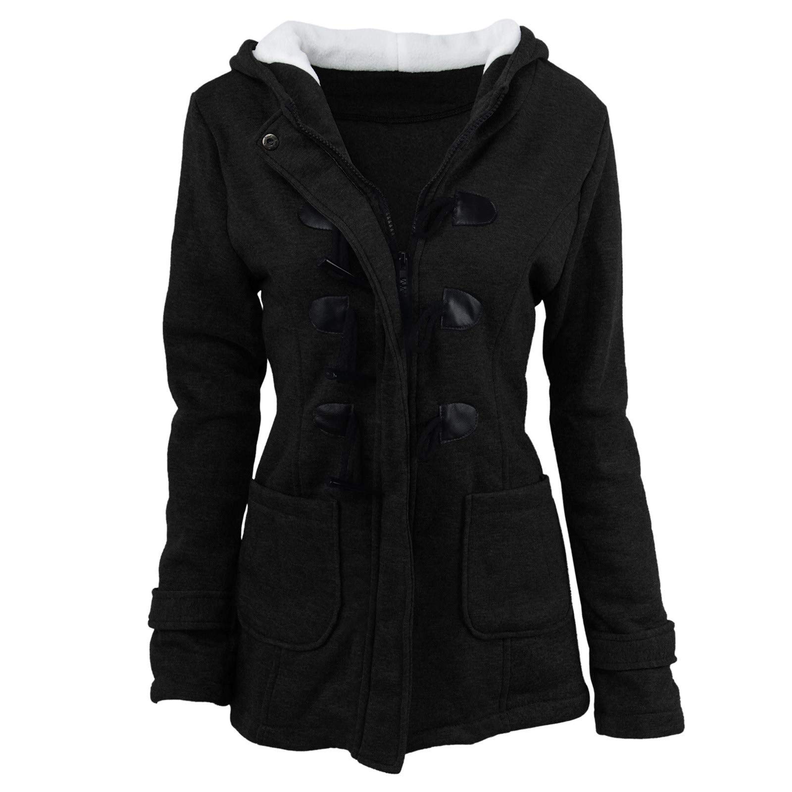 luwita Womens Winter Jacket Womens Winter Coats Warm Sherpa Lined Parkas Jacket Thickened Windproof Outerwear With Fur Hood Plus Size Puffer Down Puffy Jacket, Winter Coats for Women-a02-black
