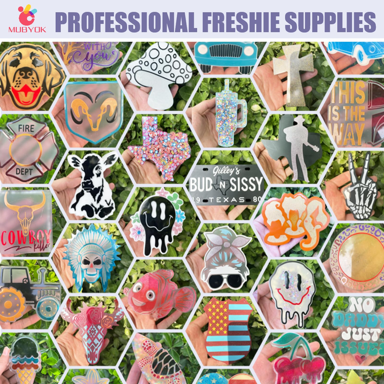 (300 Design Optional) MUBYOK M346 Truck Silicone Freshie Mold for Baking Aroma Beads Car Freshie Supplies