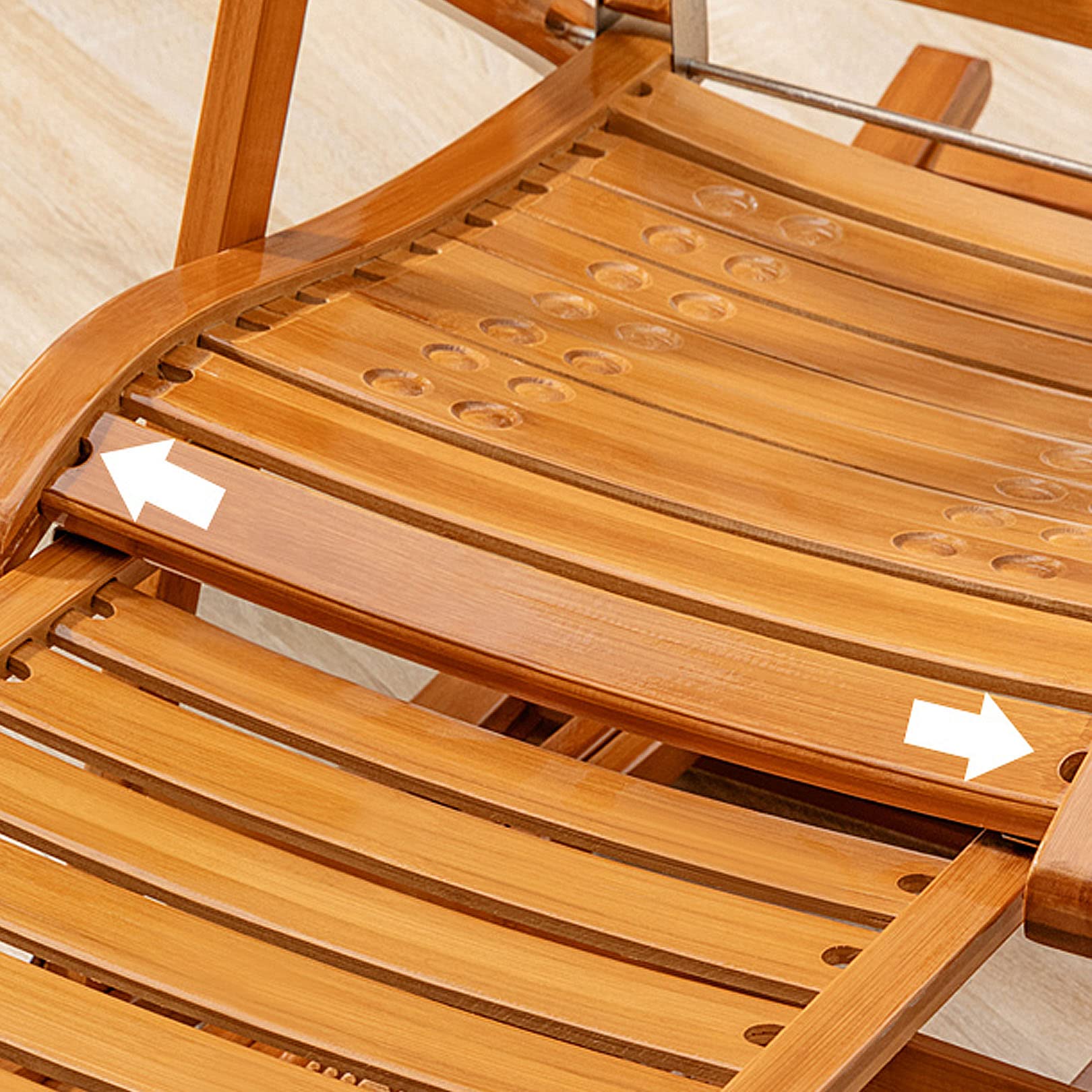 Lounge Chair, Zero Gravity Chair Folding Chairs, Reclining, Garden Rocking Chair Multifunctional Nap Chair, with Foot Massage Wheel Bamboo Lounge Chair