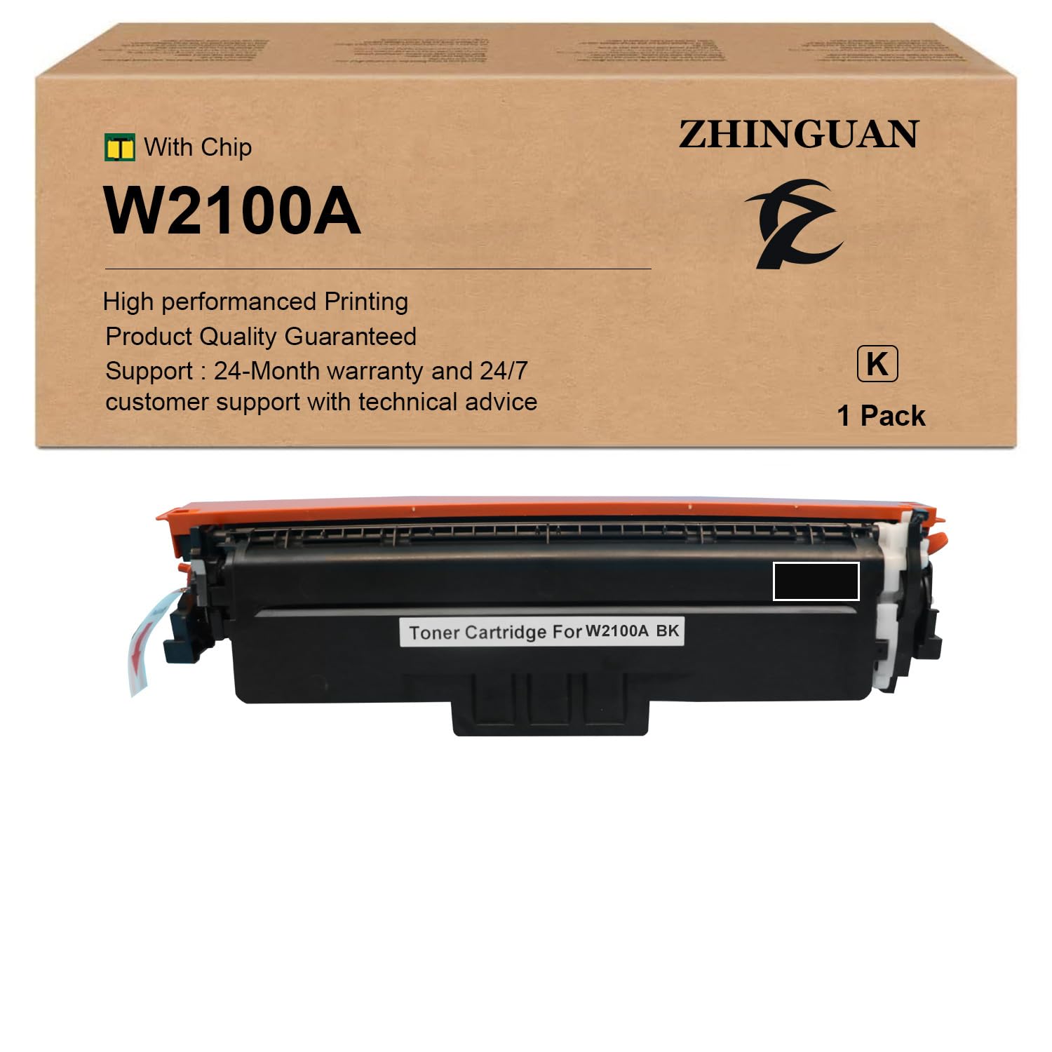ZHINGUAN Remanufactured 1PK 210A W2100A Black Toner Cartridge Works for Color Pro 4201dn 4201dw MFP 4301dw 4301fdn 4301fdw (with Chip)