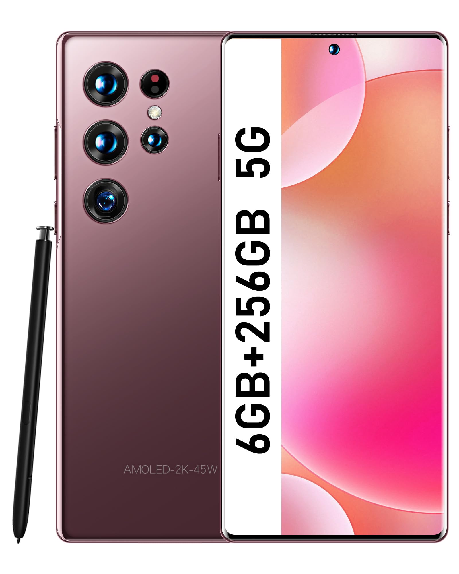 5G Unlocked Cell Phones,6G+256GB Dual Sim Smartphone, C21 Unlocked Mobile Phone with 7.3 inch Waterdrop Screen, Android Phone 24+64 MP | 7300mAh | Fingerprint Lock & Face ID | US Version (rose gold)