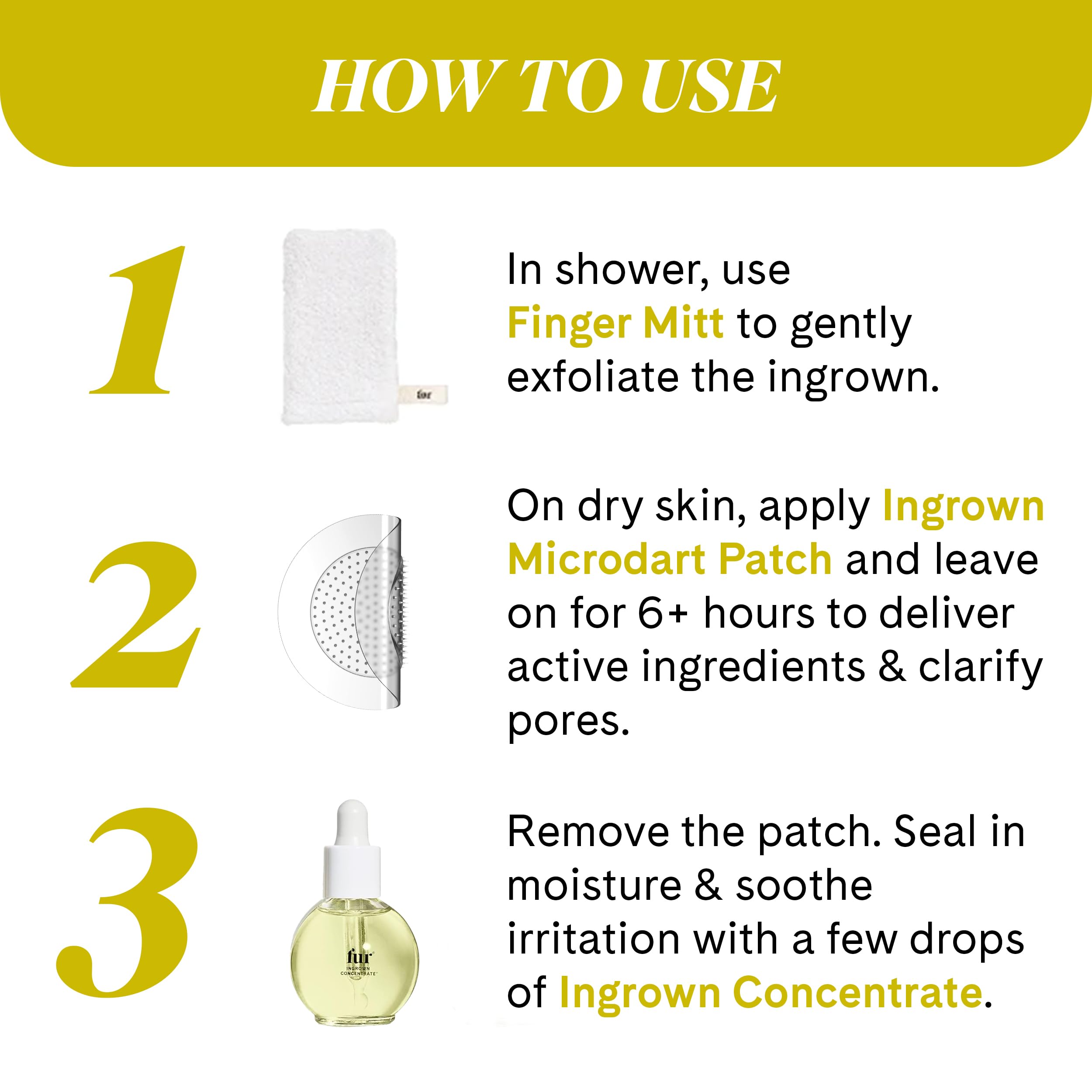 Fur Ingrown Concentrate and Microdart Patches Bundle: Smoothe, Soothe, and Treat Ingrown Hairs and Effectively Clear Up Ingrown Hair Bumps