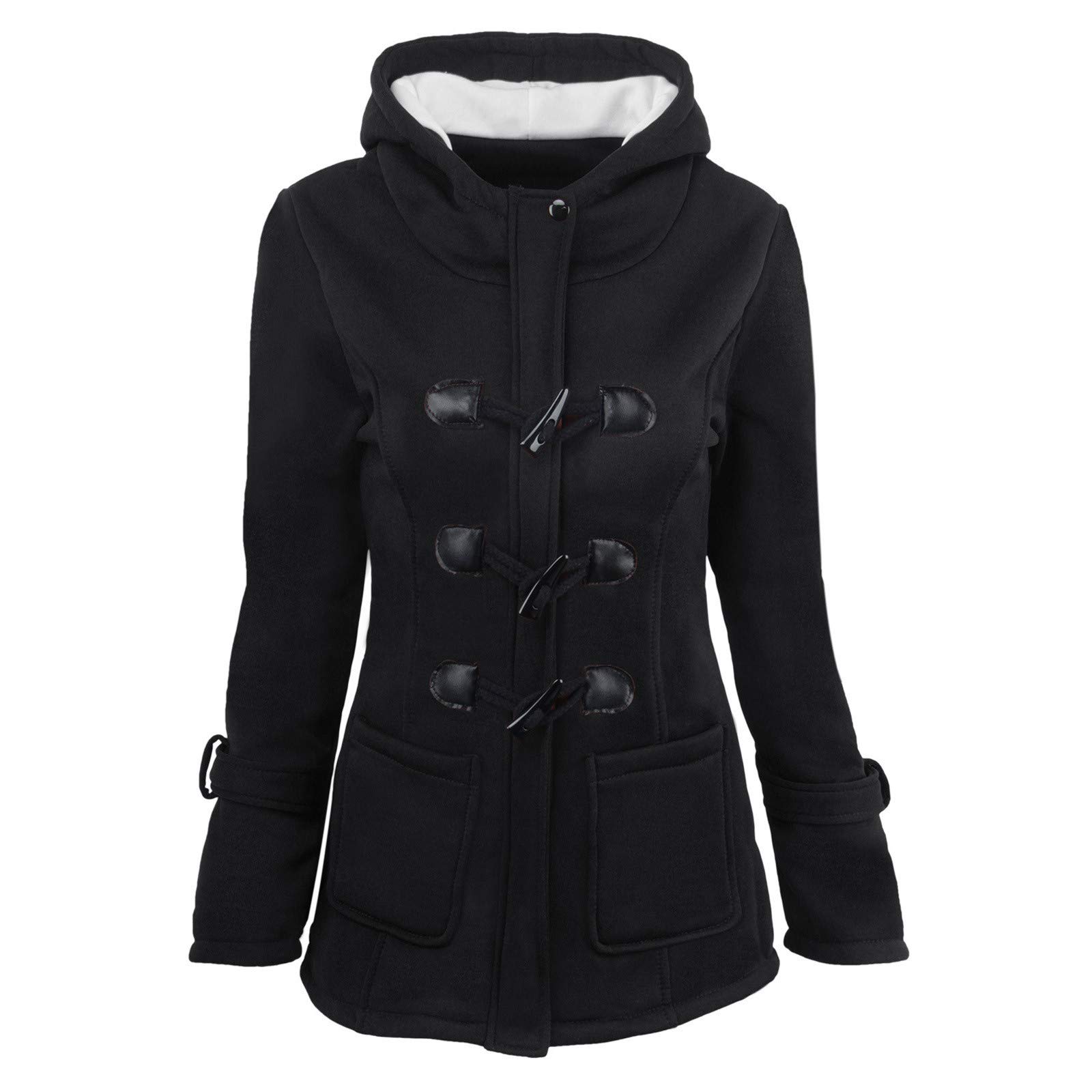 luwita Womens Winter Jacket Womens Winter Coats Warm Sherpa Lined Parkas Jacket Thickened Windproof Outerwear With Fur Hood Plus Size Puffer Down Puffy Jacket, Winter Coats for Women-a02-black