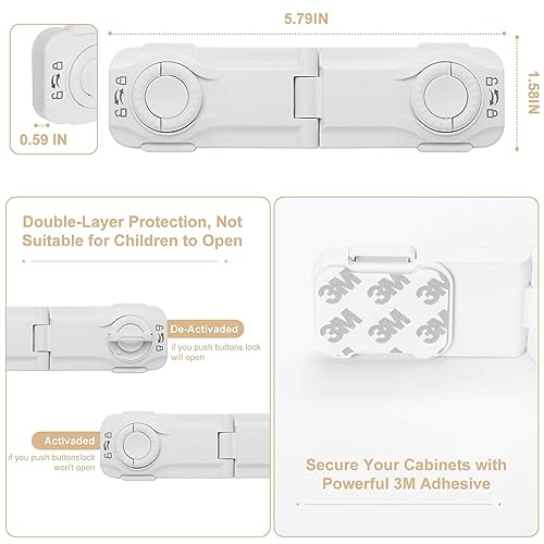 Child Proof Cabinet Locks - Keep Your Cabinets and Drawers Secure - Easy Installation - Baby Safety Locks for Cabinets