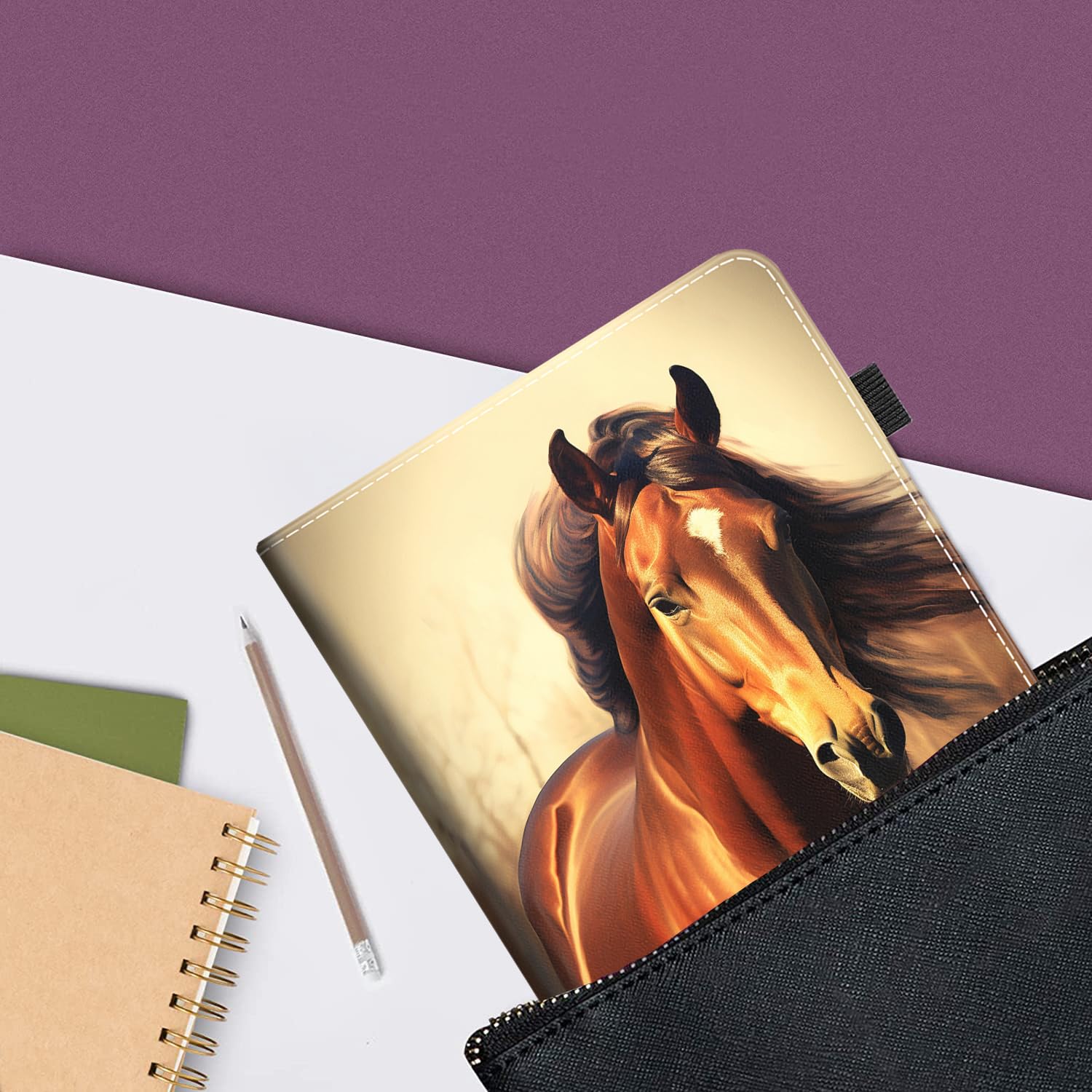 Case for All New Fire HD 10 Tablet 11th Generation and Fire HD 10 Plus 2021,Slim Fit Foldable Standing Cover Case with Auto Sleep/Wake for Fire HD 10 Tablet 10.1 Inch,Horse