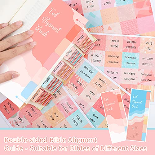 PAIVSUN Bible Tabs for Study Bible, Bible Journaling Supplies Christian Gift for Women, 66 Bible Index Tabs Old and New Testament, 14 Blank Tabs, Large Print Bible Book Tabs for Women Kids - Pinkbrown