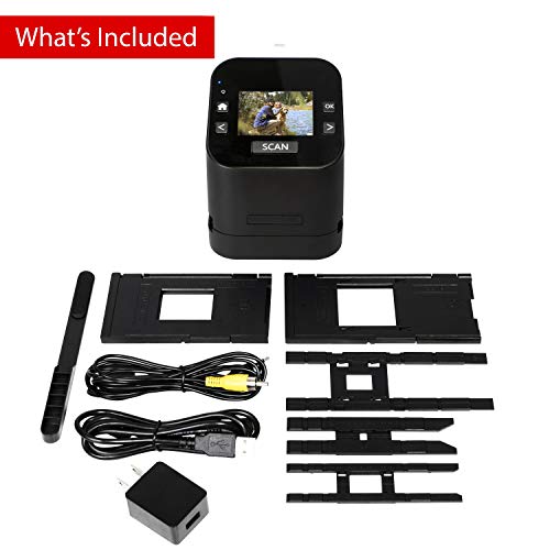 Magnasonic All-In-One Film & Slide Scanner, High Resolution 22MP, Converts 35mm/110/126/ Super 8/8mm Film & 135/110/126 Slides into Digital JPEG, 2.4" LCD Screen, Built-in Memory, Fast Scanning (FS52)