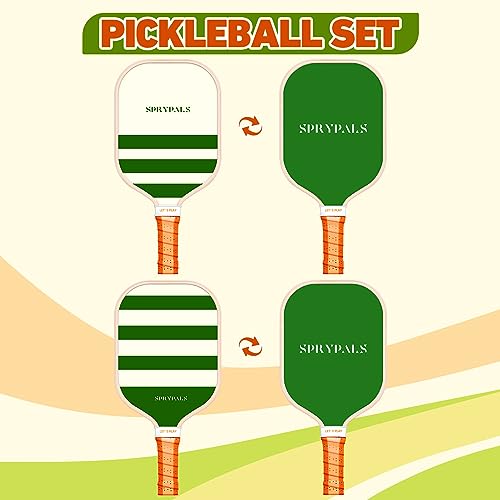 Sprypals Pickleball Paddles,USAPA Approved Fiberglass Surface with Polypropylene Core Pickleball Set Premium Pickleball Rackets Pickleball Paddle Set for Men Women