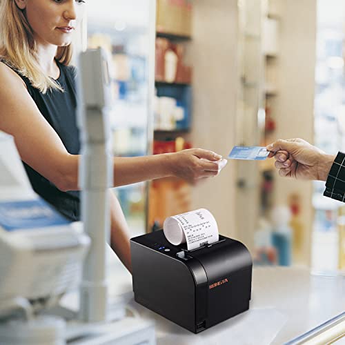 Rongta Thermal Receipt Printer, 80mm Receipt Printers, Thermal Pos Printer with Auto Cutter Support Cash Drawer,USB Serial Ethernet Support ESC/POS, Compatible with Windows/Mac/Linux (RP820)
