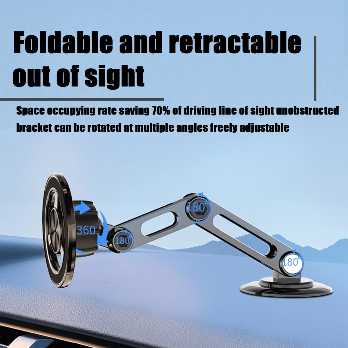 zipelo Magnetic Car Phone Holder, 360 Degree Adjustable Phone Mount for Auto Dashboard, Universal Car Accessories, Hands-Free Cell Phone Holder for iPhone 14 13 12 Android and More Smartphones