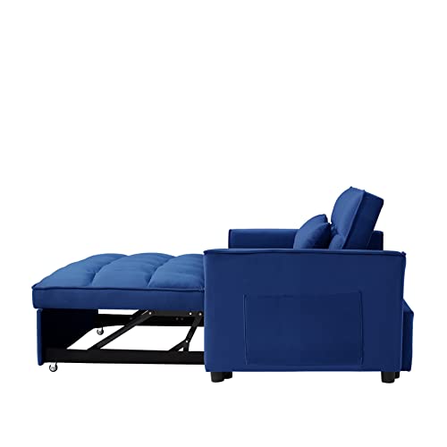 ERYE Blue Velvet Two Pillows Both Side Pockets, 55"